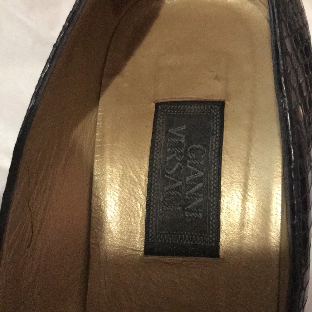 Gianni Versace 1993 Black Snake Skin. And Chrome 4 1/… - Gem